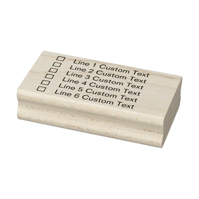Traditional Custom Business 6 Lines Checkbox Rubber Stamp | Zazzle