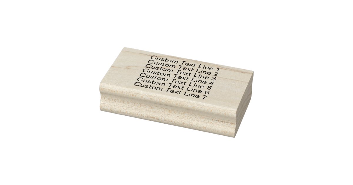 Traditional Custom Business 7 Lines of Serif Text Rubber Stamp | Zazzle