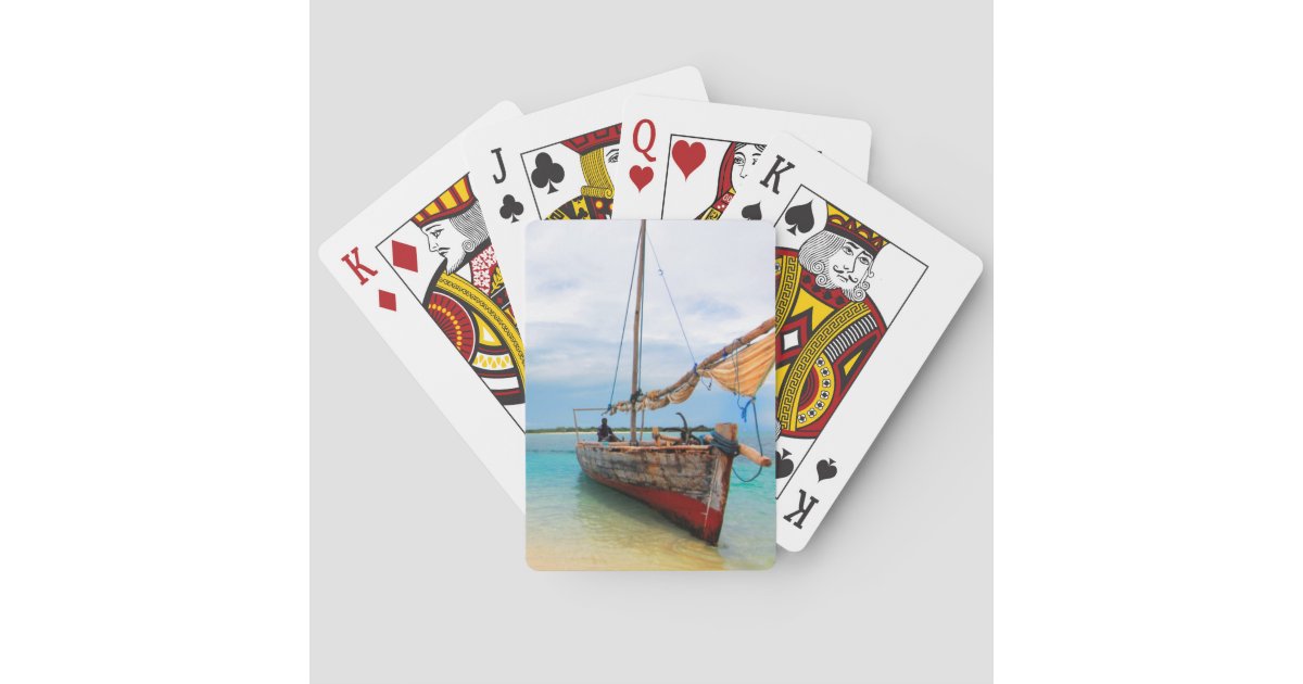 Traditional Dhow, Zanzibar, Tanzania Playing Cards | Zazzle