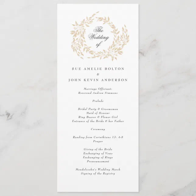traditional Monogram Crest Classic Elegant Wedding Program | Zazzle