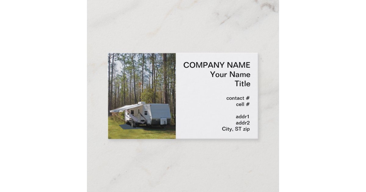 trailer camping business card | Zazzle