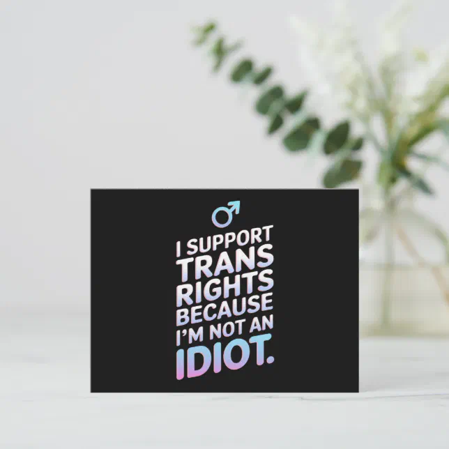 Transgender Ally Trans Pride Flag Support Postcard | Zazzle