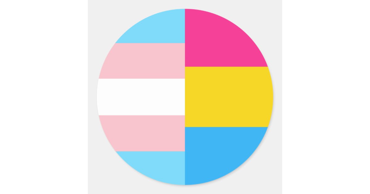 Transgender Pansexual Dual Pride Flag Classic Round Sticker | Zazzle