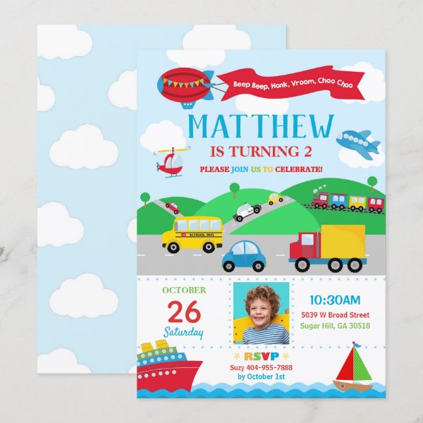 Transport Invitations | Zazzle AU
