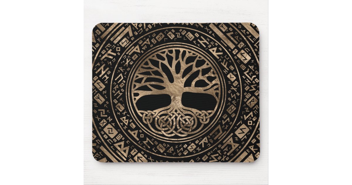 Tree of life -Yggdrasil Runic Pattern Mouse Pad | Zazzle