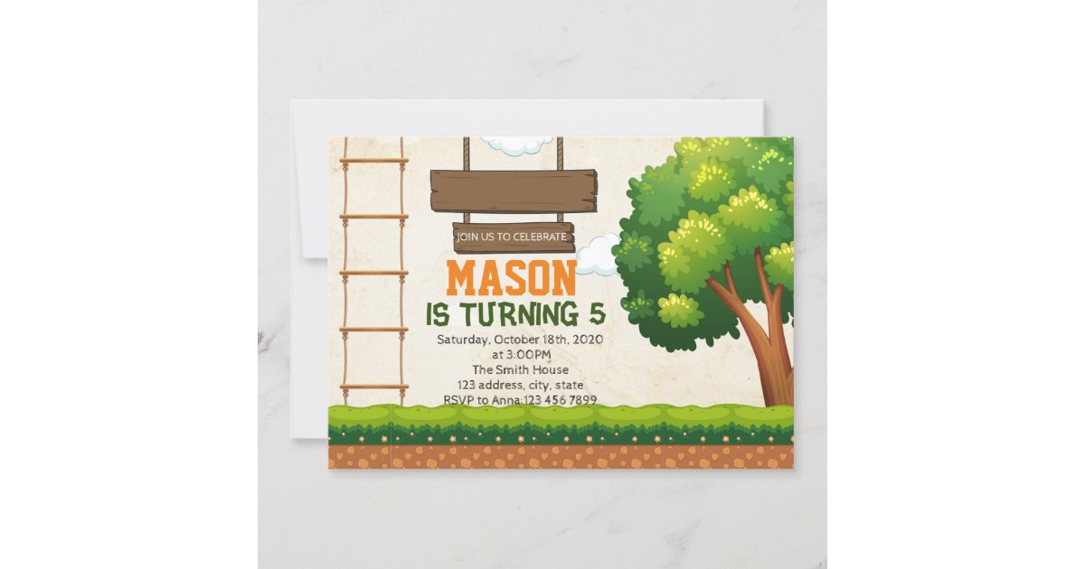 TreeTop Course party invitation | Zazzle
