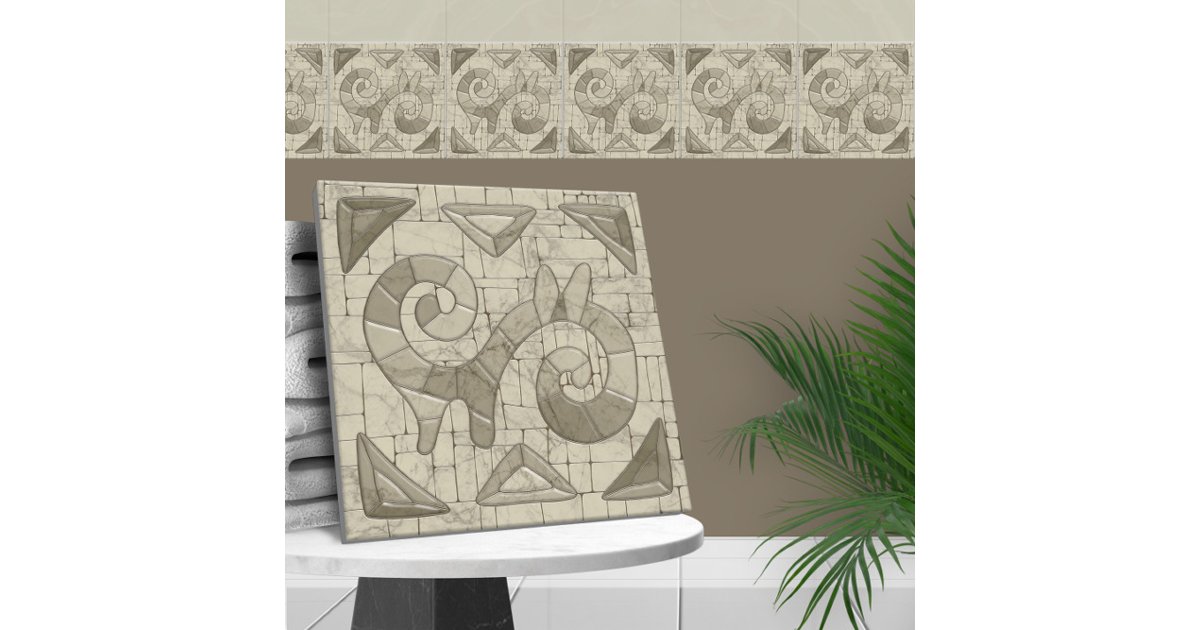 Tribal Sand Mosaic Art Ceramic Tile | Zazzle