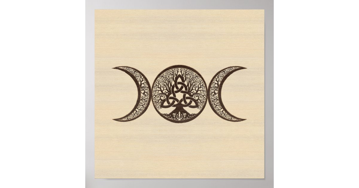Triple Moon Tree of Life Triquetra Poster | Zazzle