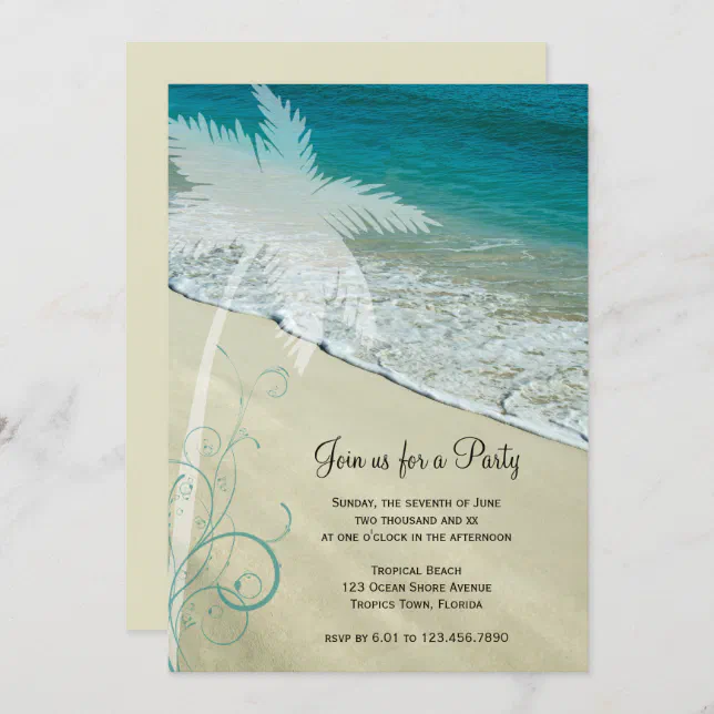 Tropical Beach General Party Invitation | Zazzle