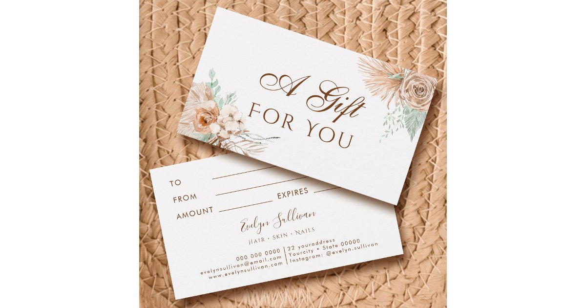 tropical beige and mint gift card | Zazzle