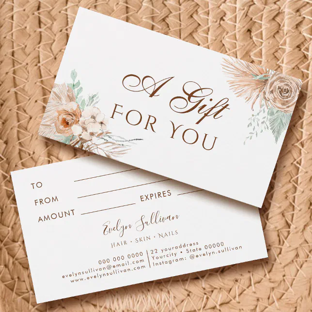 tropical beige and mint gift card | Zazzle