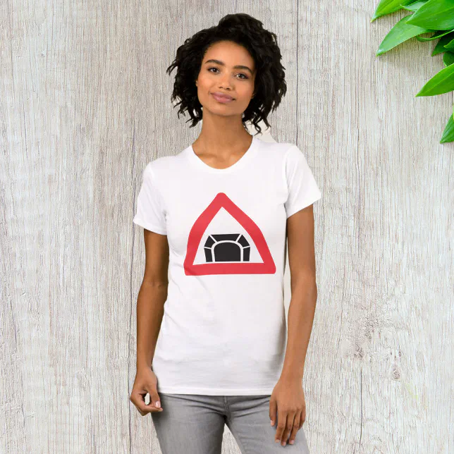 Tunnel Warning Road Sign Traffic Symbol T-Shirt | Zazzle