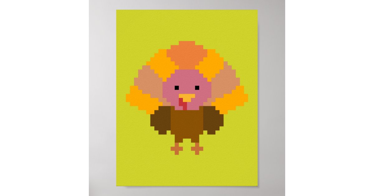 Turkey - Pixel Art Poster | Zazzle