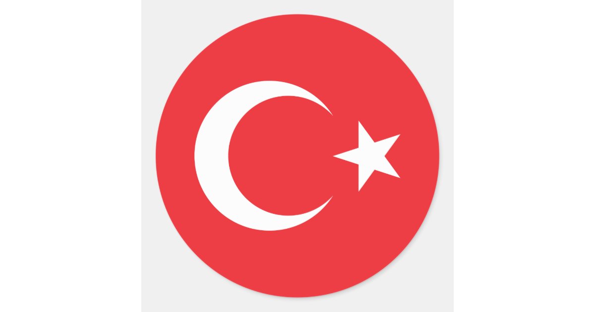 Turkish Flag Circle Classic Round Sticker | Zazzle.com.au
