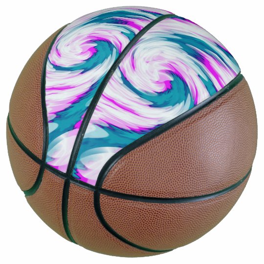 Turquoise Pink Tie Dye Swirl Basketball | Zazzle.com.au
