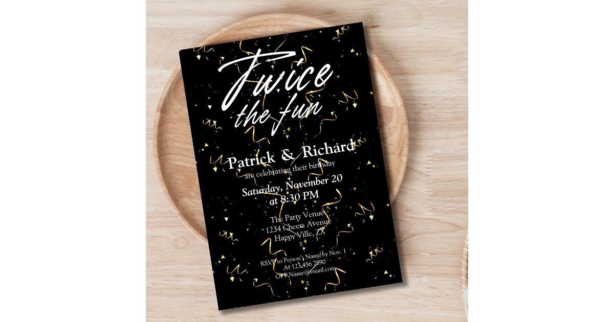 Twice the Fun Friends Joint Birthday Double Invitation | Zazzle