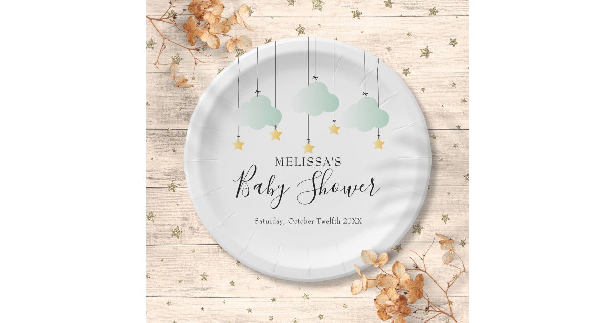 Twinkle Twinkle Little Star Baby Shower Paper Plate | Zazzle