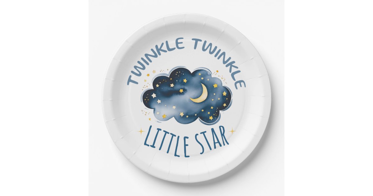 Twinkle Twinkle Little Star Baby Shower Paper Plate | Zazzle