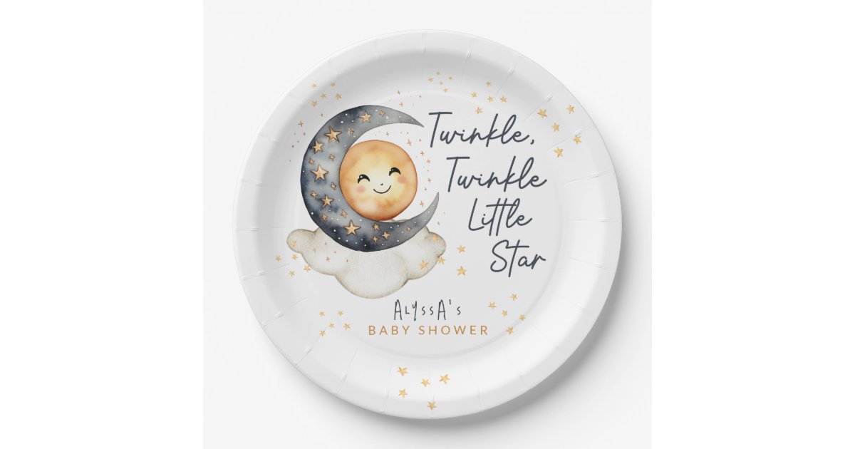Twinkle Twinkle Little Star Baby Shower Paper Plate | Zazzle