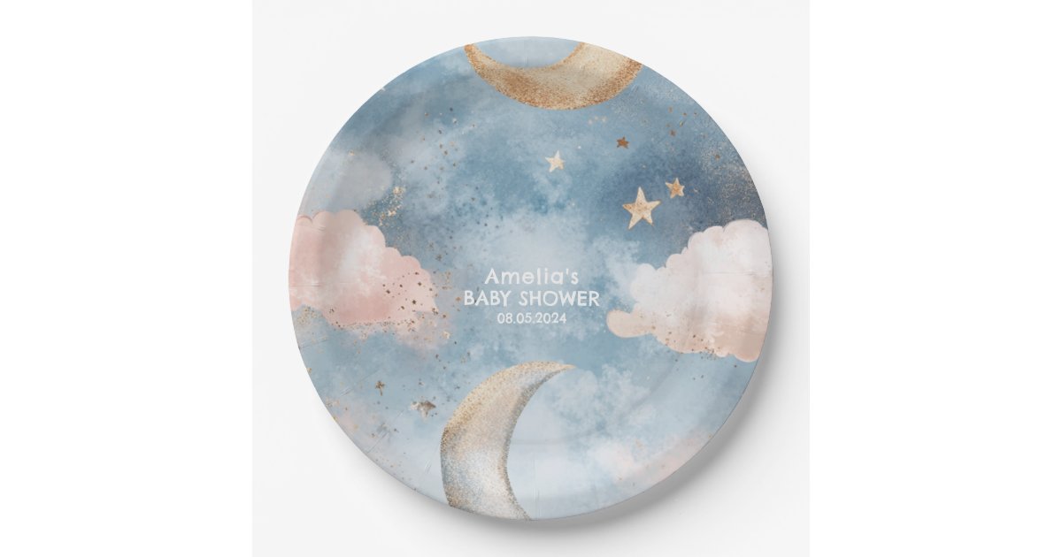 Twinkle twinkle little star Cute Baby Shower Paper Plate | Zazzle