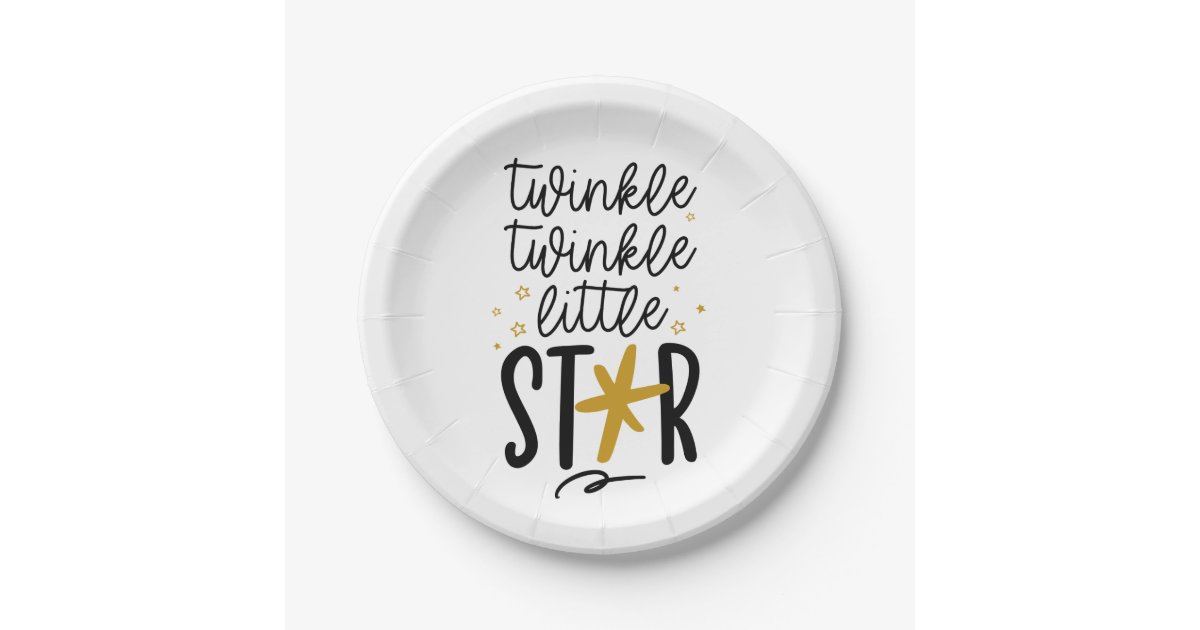 Twinkle Twinkle Little Star Doodle Paper Plate | Zazzle