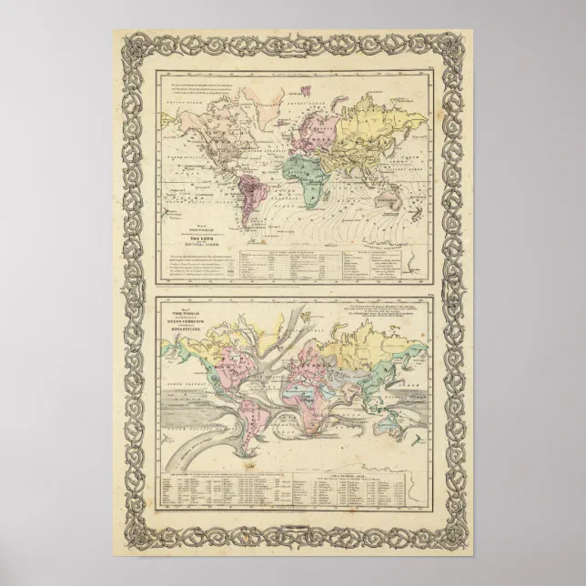 Two Maps of The World Poster | Zazzle