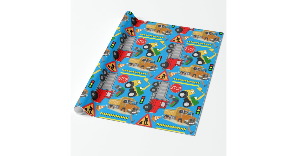 Under construction | wrapping paper | Zazzle