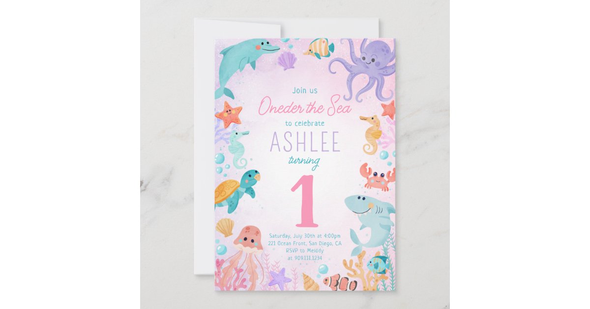 Under The Sea Animals Birthday Party Invitation | Zazzle