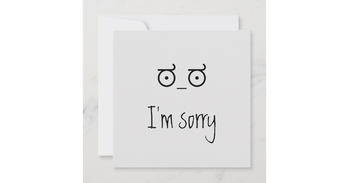 Unicode im sorry card. thank you card | Zazzle