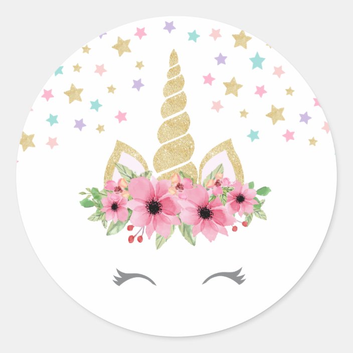 Unicorn Round Sticker | Zazzle.com.au
