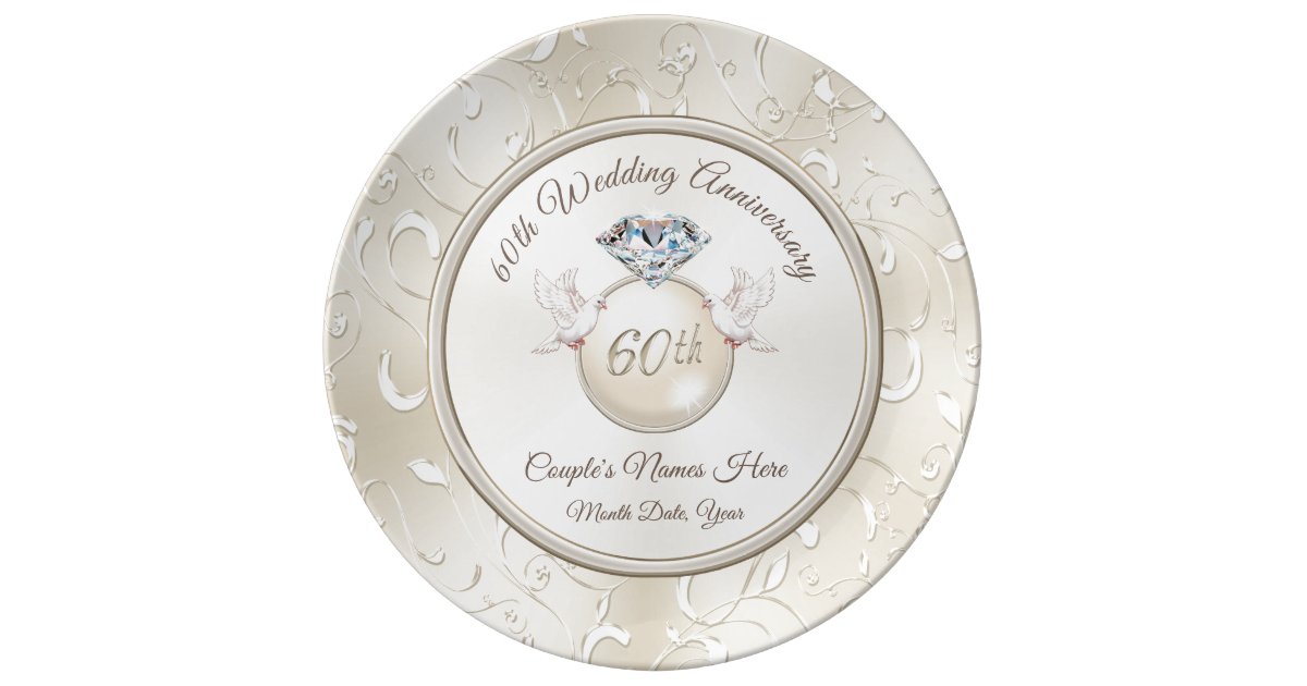 Unique 60th Wedding Anniversary Gifts For Couples Plate Zazzle unique-60th-wedding-anniversary-gifts-for-couples-plate-zazzle