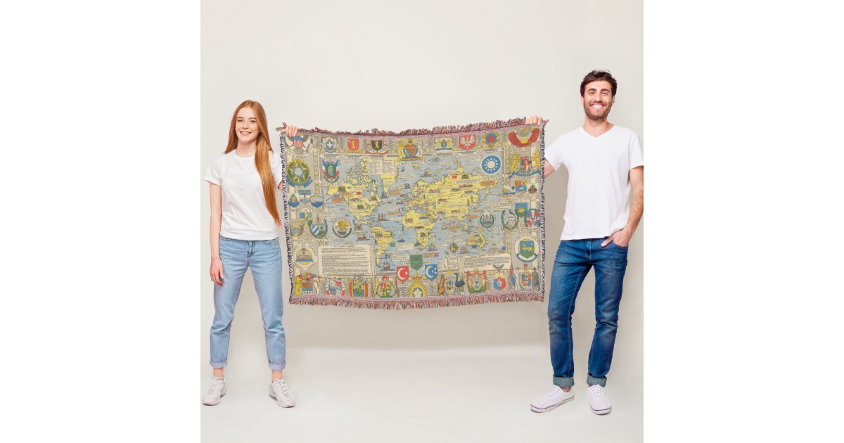 United Nations Map of the World Throw Blanket | Zazzle