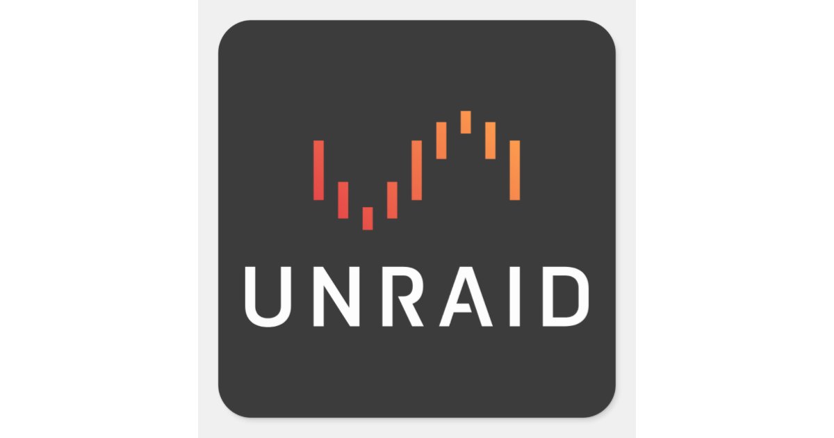Unraid sticker- Black Square Sticker | Zazzle