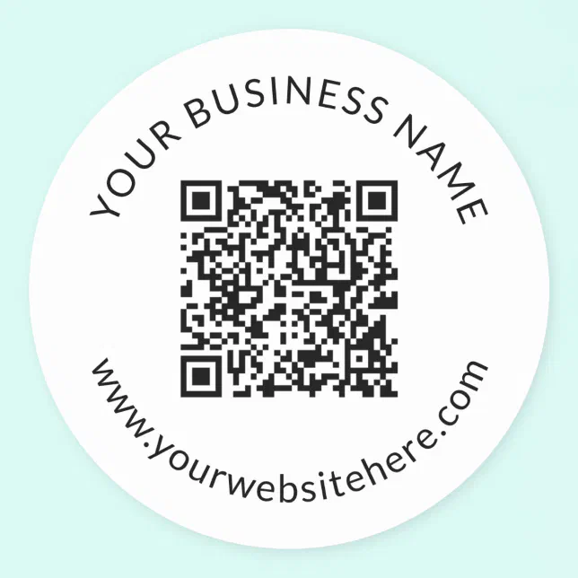 Uploaded QR code Template with Editable Text Classic Round Sticker | Zazzle