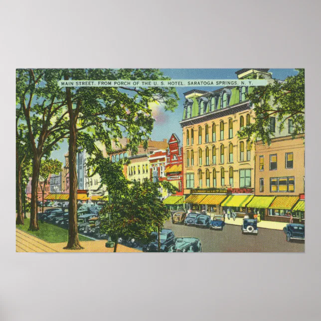US Hotel Porch View of Main Street Poster | Zazzle