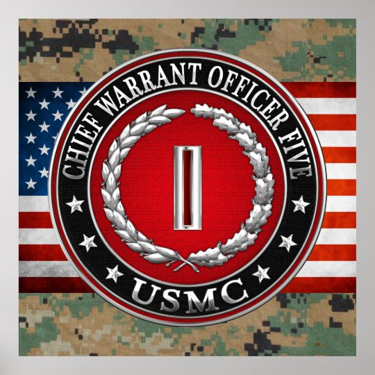 US Marines: Chief Warrant Five (USMC CWO-5) [3D] Poster | Zazzle.com.au