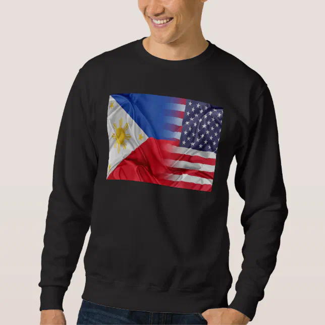 Usa Philippines Flag For Filipino American Roots V Sweatshirt | Zazzle