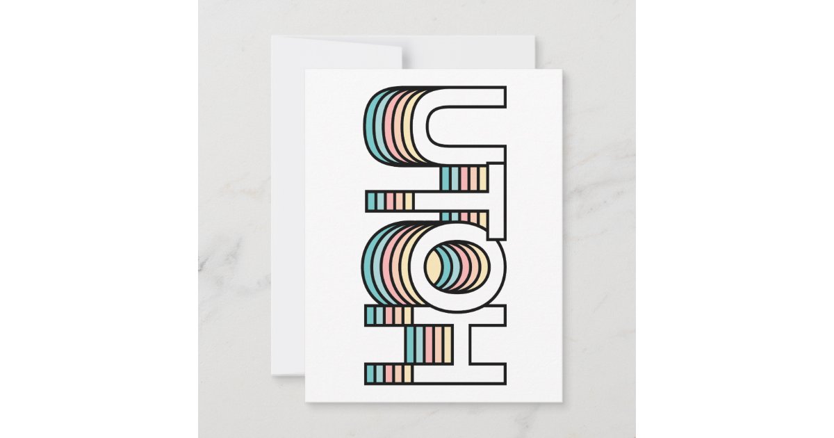 UTOH Pastel Retro Aesthetic Modern Mood Typography Card | Zazzle