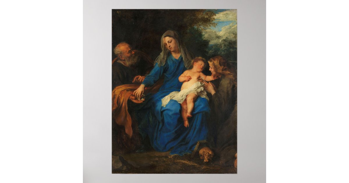Van Dyck - The Holy Family With Mary Magdalene Poster | Zazzle