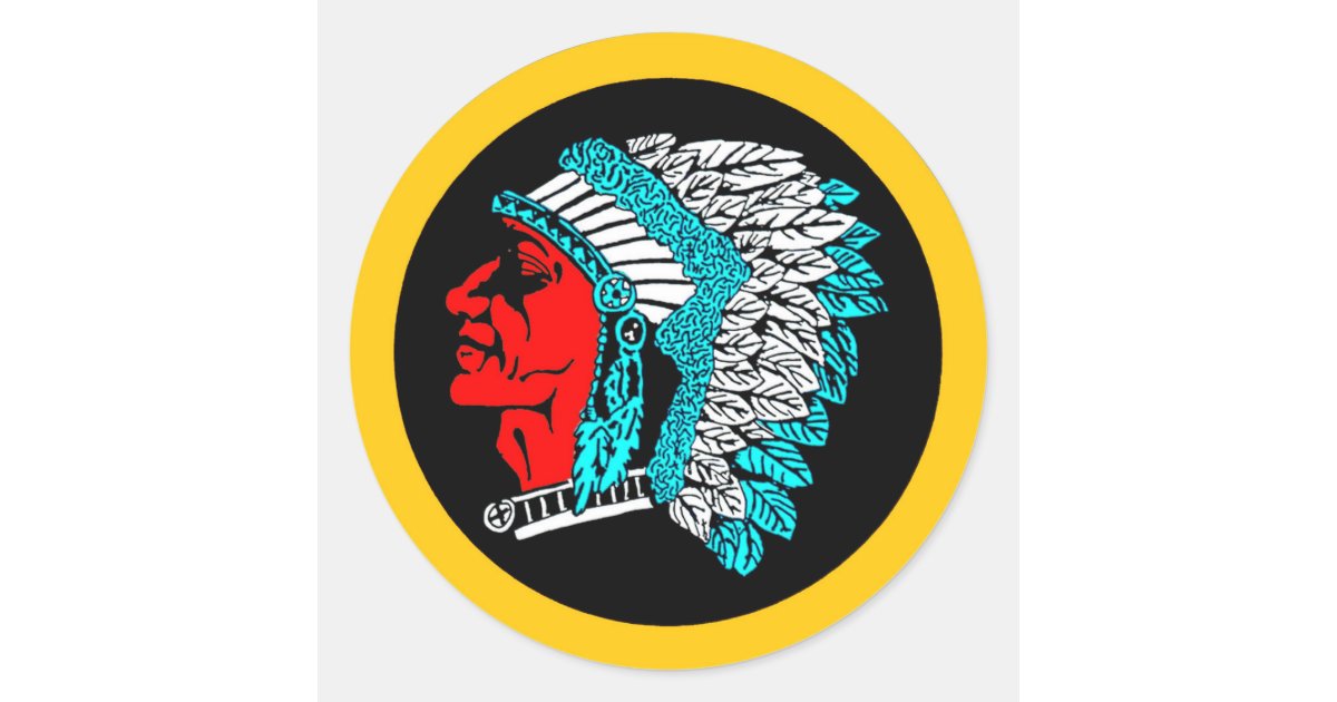 Van Heutsz Indian Head sticker, classic model Classic Round Sticker ...