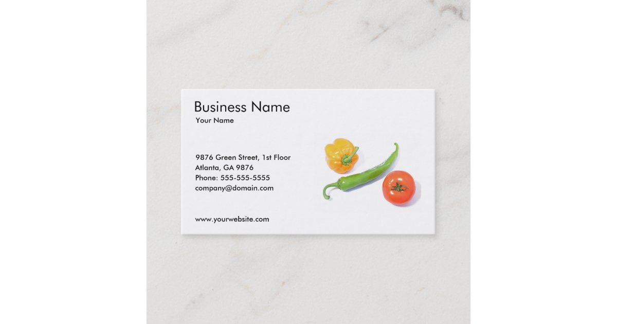 Vegetables Business Card Template | Zazzle