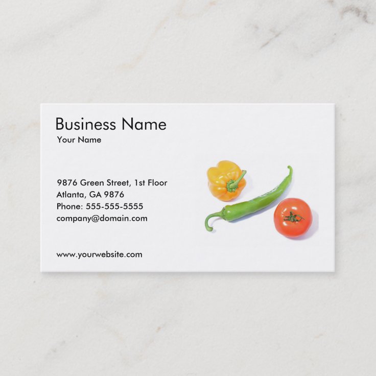 Vegetables Business Card Template | Zazzle
