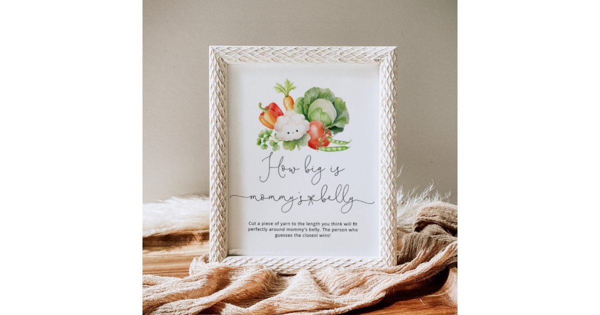 Vegetables garden how big is mummy's belly game poster | Zazzle