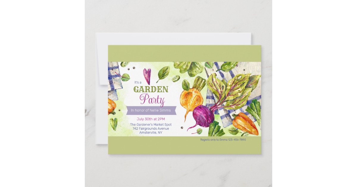 Veggie Patch Garden Party Invitation | Zazzle
