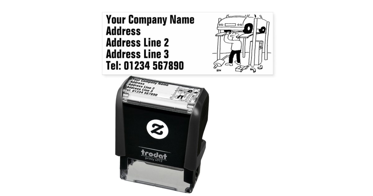 Vehicle Repairs & Servicing Garage Self-inking Stamp | Zazzle