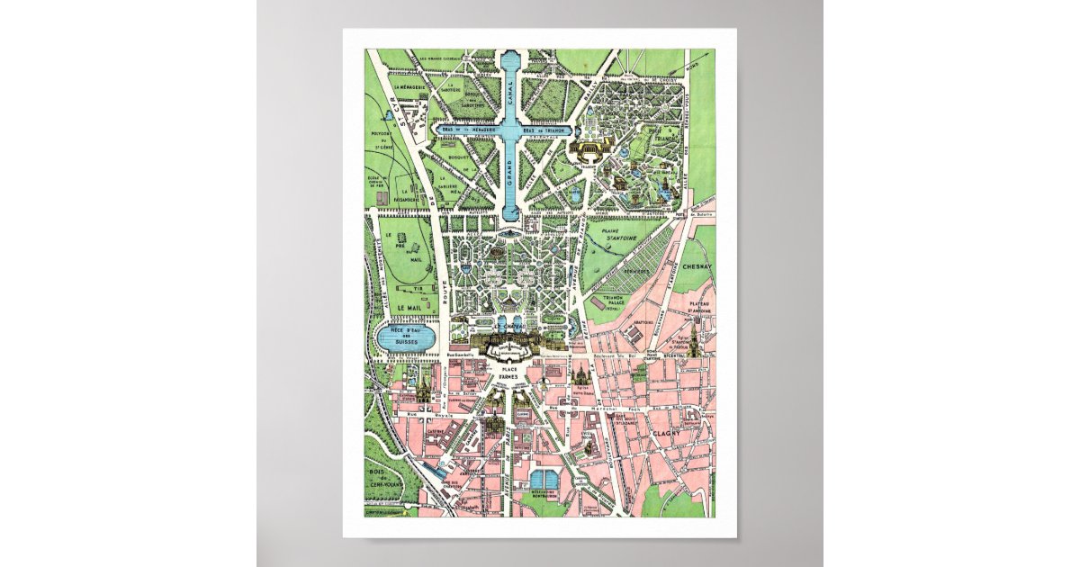 Versailles Map Poster | Zazzle