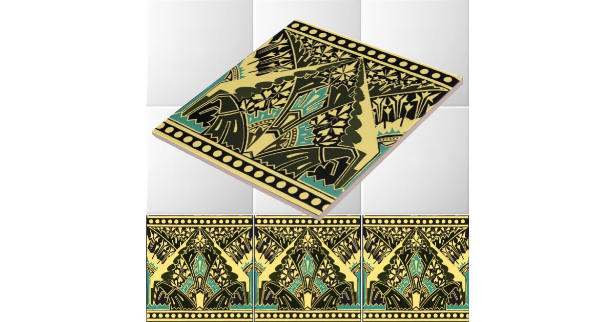 Victorian Era 1870 Art Nouveau Frieze Pattern Ceramic Tile | Zazzle