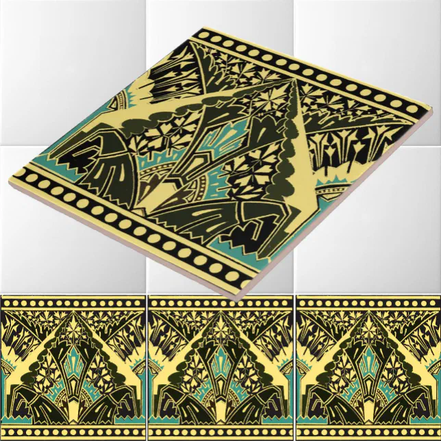 Victorian Era 1870 Art Nouveau Frieze Pattern Ceramic Tile | Zazzle