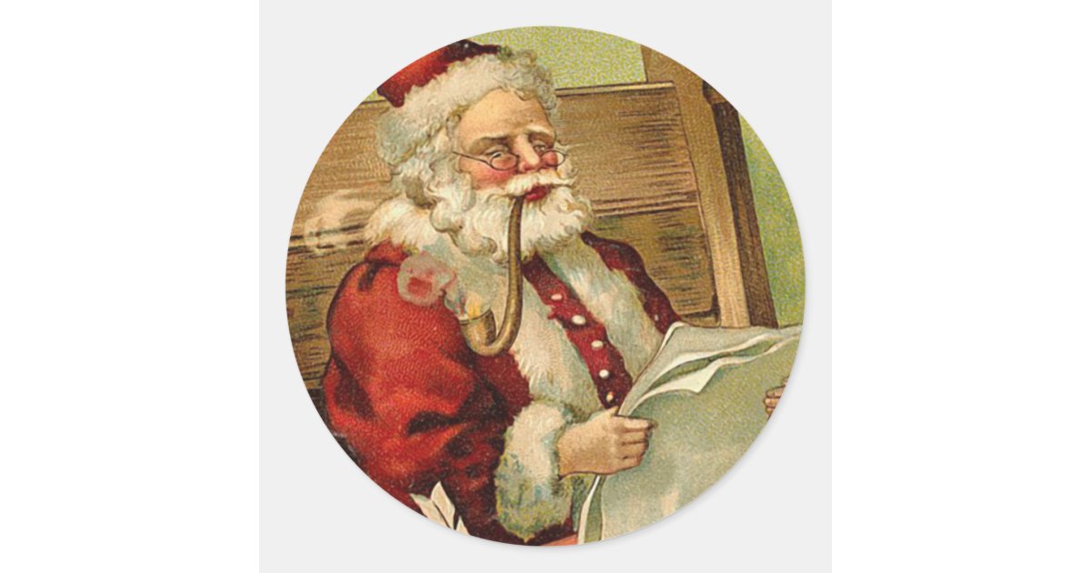 Victorian Santa Christmas Stickers | Zazzle