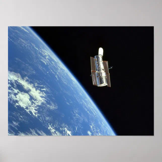 View of Hubble Space Telescope from Discovery Poster | Zazzle